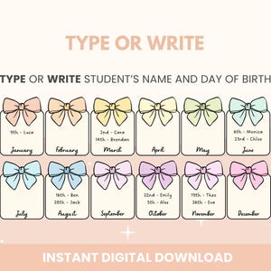 Pastel Classroom Birthday Bulletin Board Display (digital Download) - Etsy