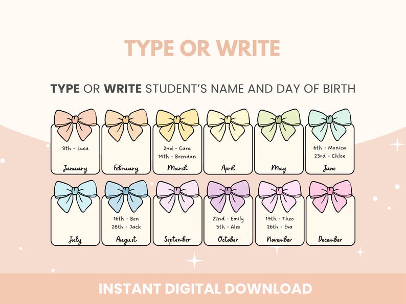 Pastel Classroom Birthday Bulletin Board Display (digital Download) - Etsy