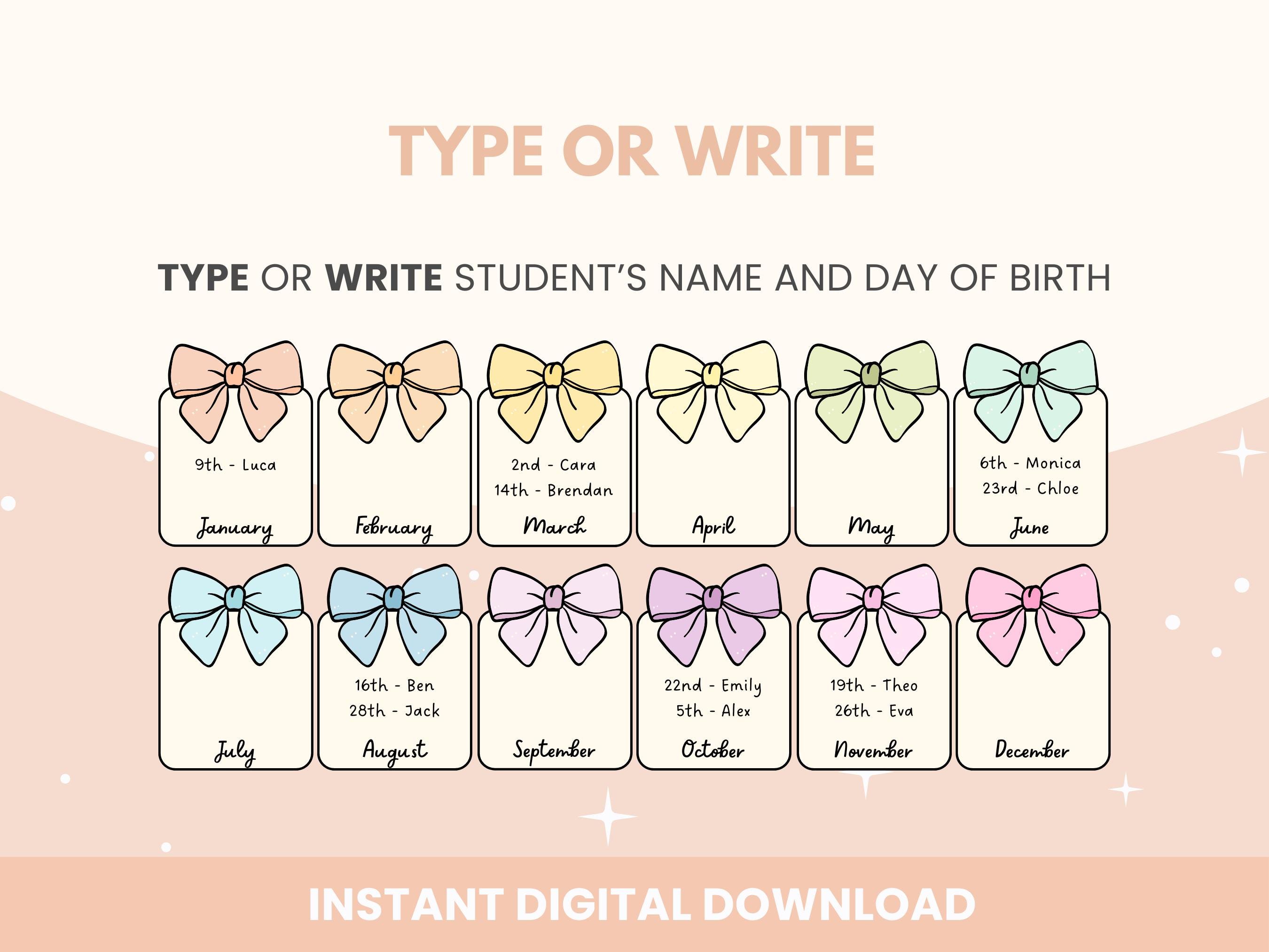 Pastel Classroom Birthday Bulletin Board Display (digital Download) - Etsy
