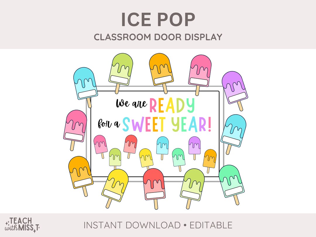 Ice Pop Classroom Door Display Summer Classroom Door Decor Ice Pop ...