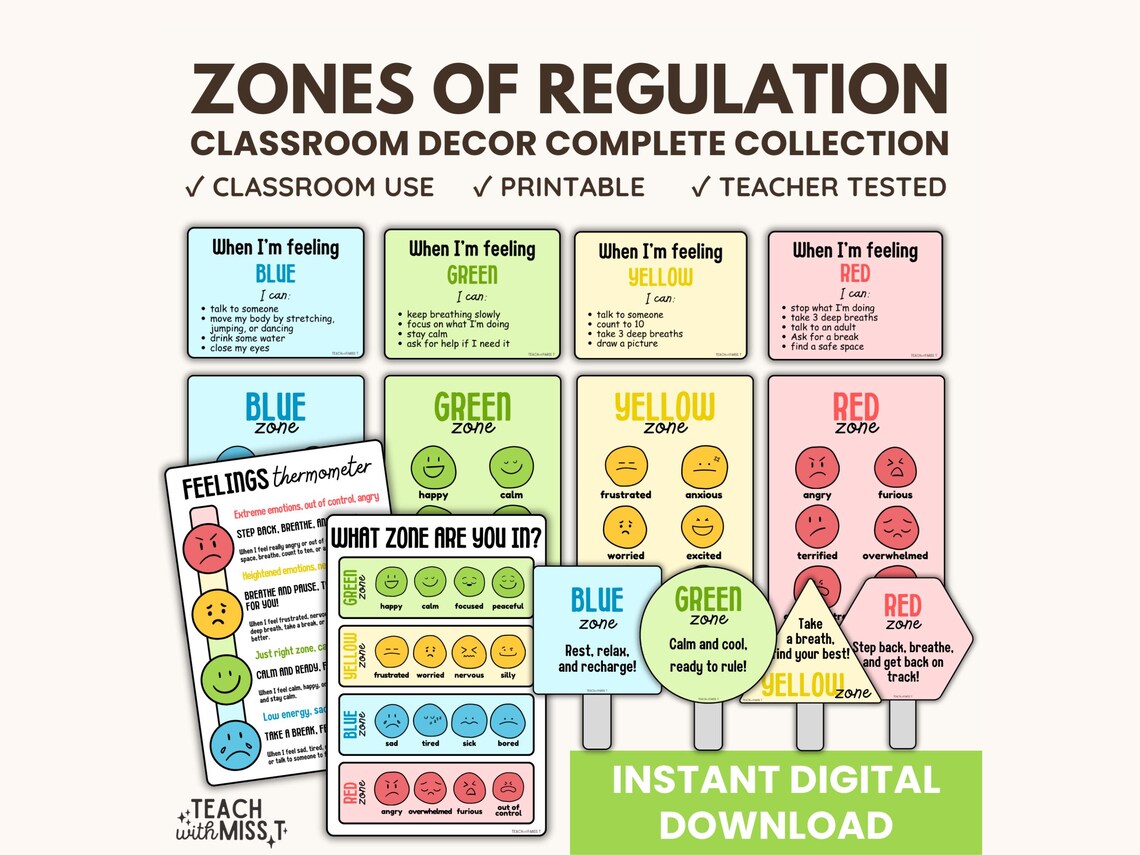 Zones of Regulation Display Bundle | Emotion Display School Pack ...