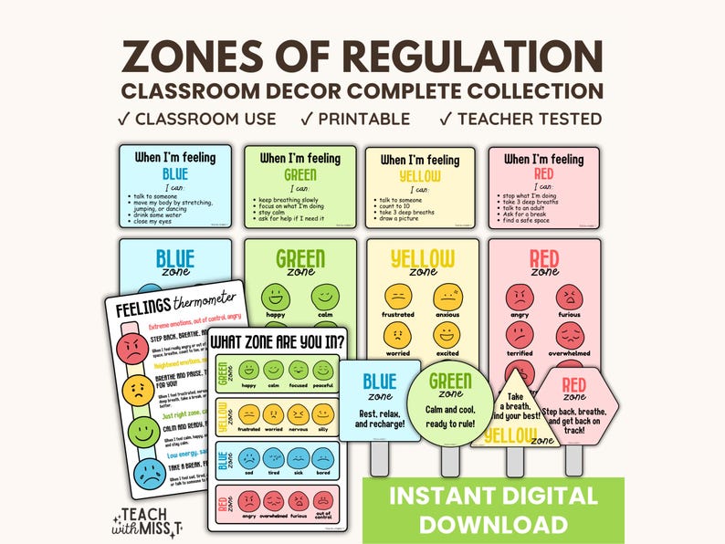 Zones of Regulation Display Bundle | Emotion Display School Pack ...
