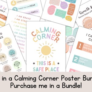 Calm Down Corner Poster, Safe Place Print, Calming Corner Printable ...