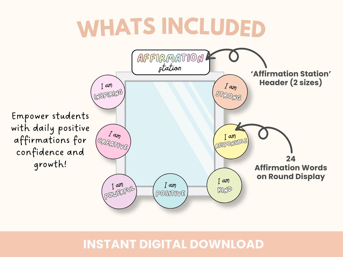 Classroom Positive Affirmation Station Display | Pastel Rainbow ...
