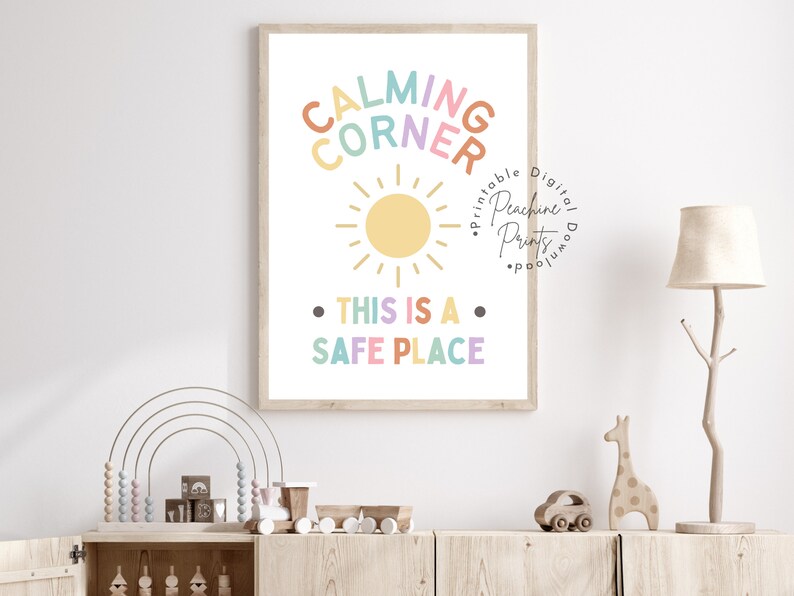 Calm Down Corner Poster Safe Place Print Calming Corner | Etsy