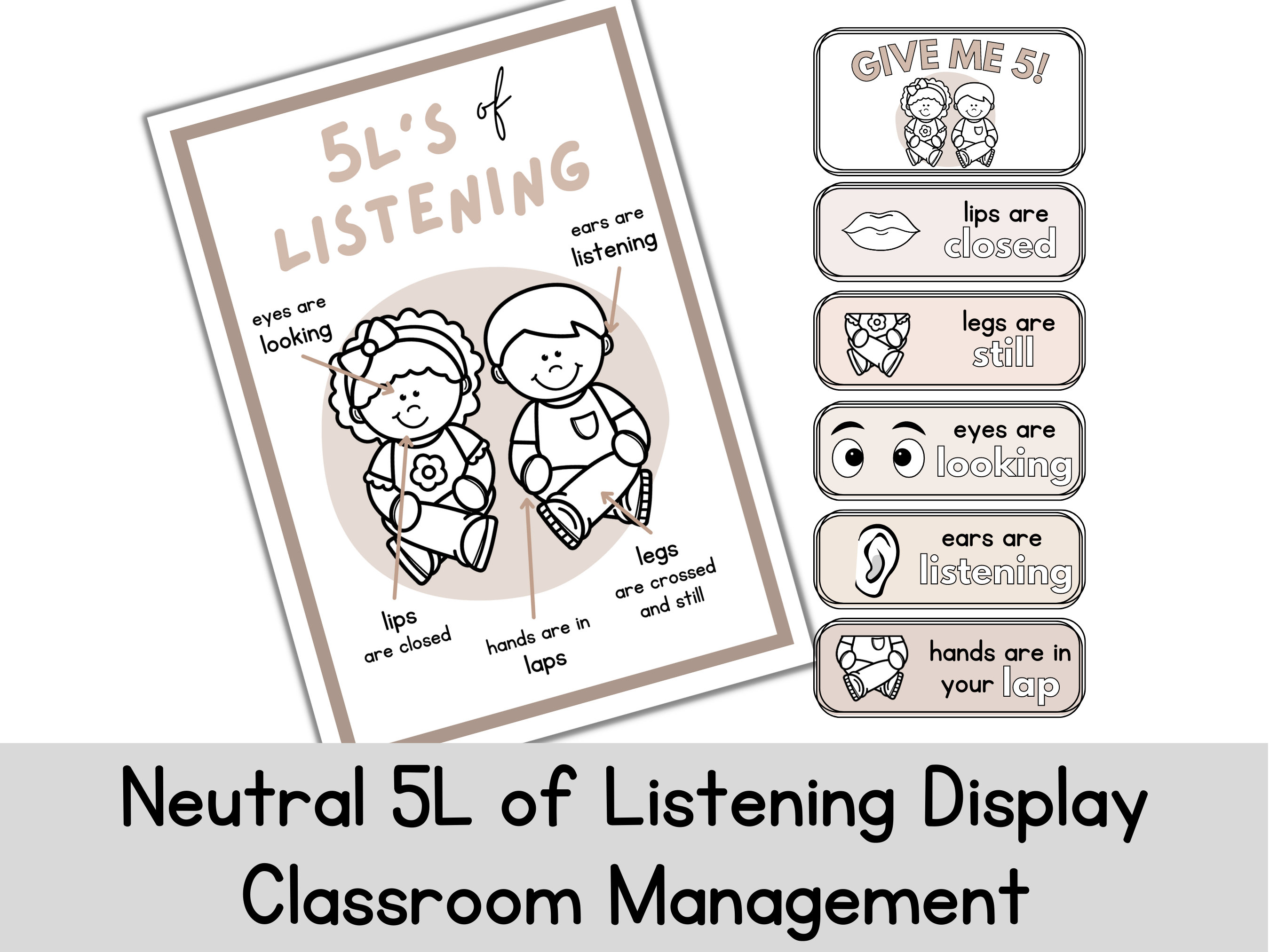 5l's of Listening Poster Neutral 5l's of Listening - Etsy