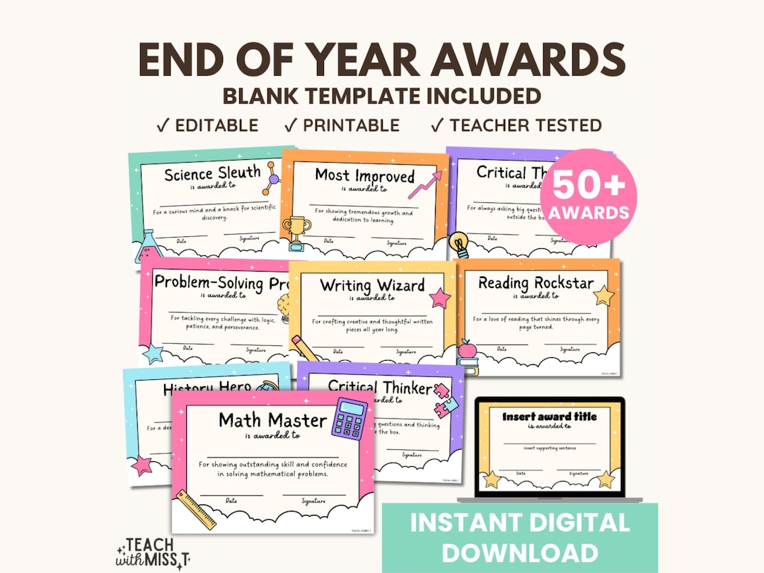 End of Year Awards | Student Award Certificates | Classroom Award ...