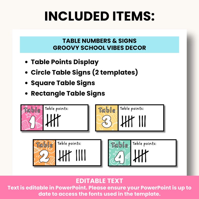 Classroom Table Numbers & Signs: Composition Notebook Theme (digital ...