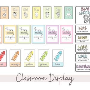 Pastel Rainbow Classroom Decor Bundle (digital Download) - Etsy