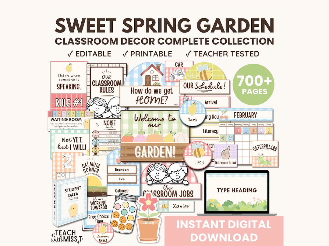 Sweet Spring Classroom Decor Bundle: Pastel Classroom Printables ...