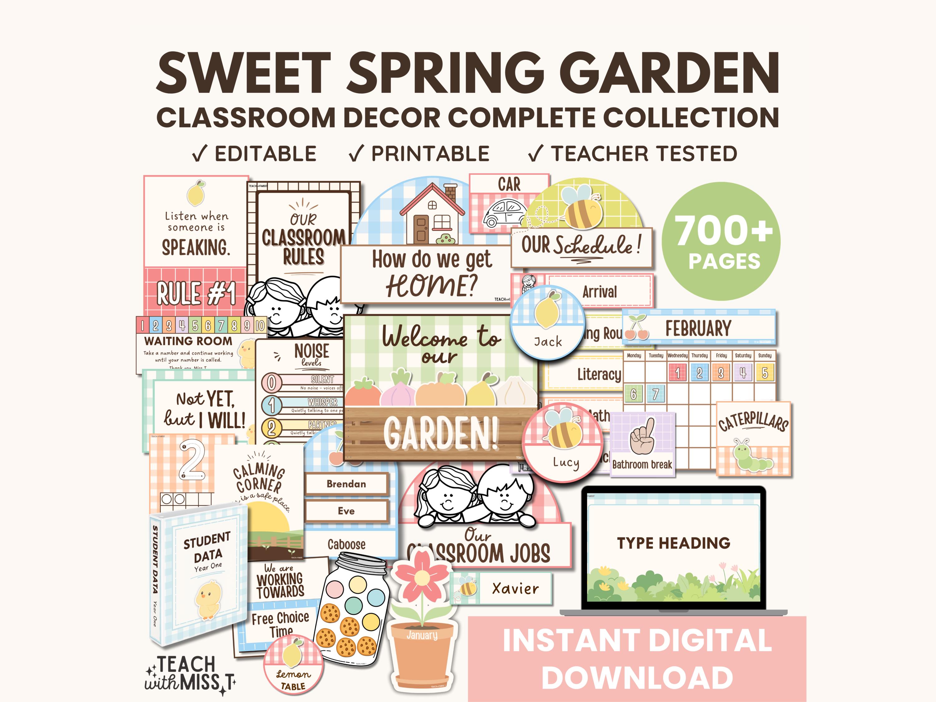 Sweet Spring Classroom Decor Bundle: Pastel Classroom Printables ...