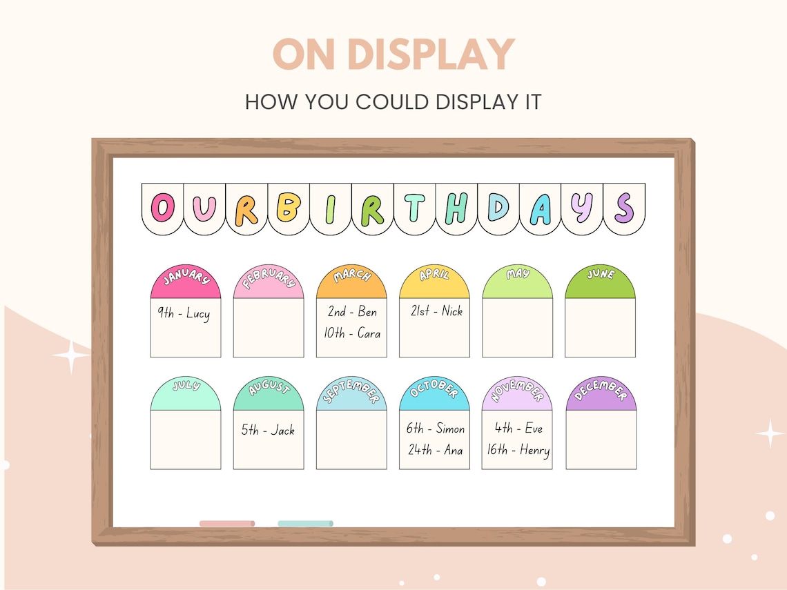 Rainbow Classroom Birthday Display: Bulletin Board Kit (digital ...