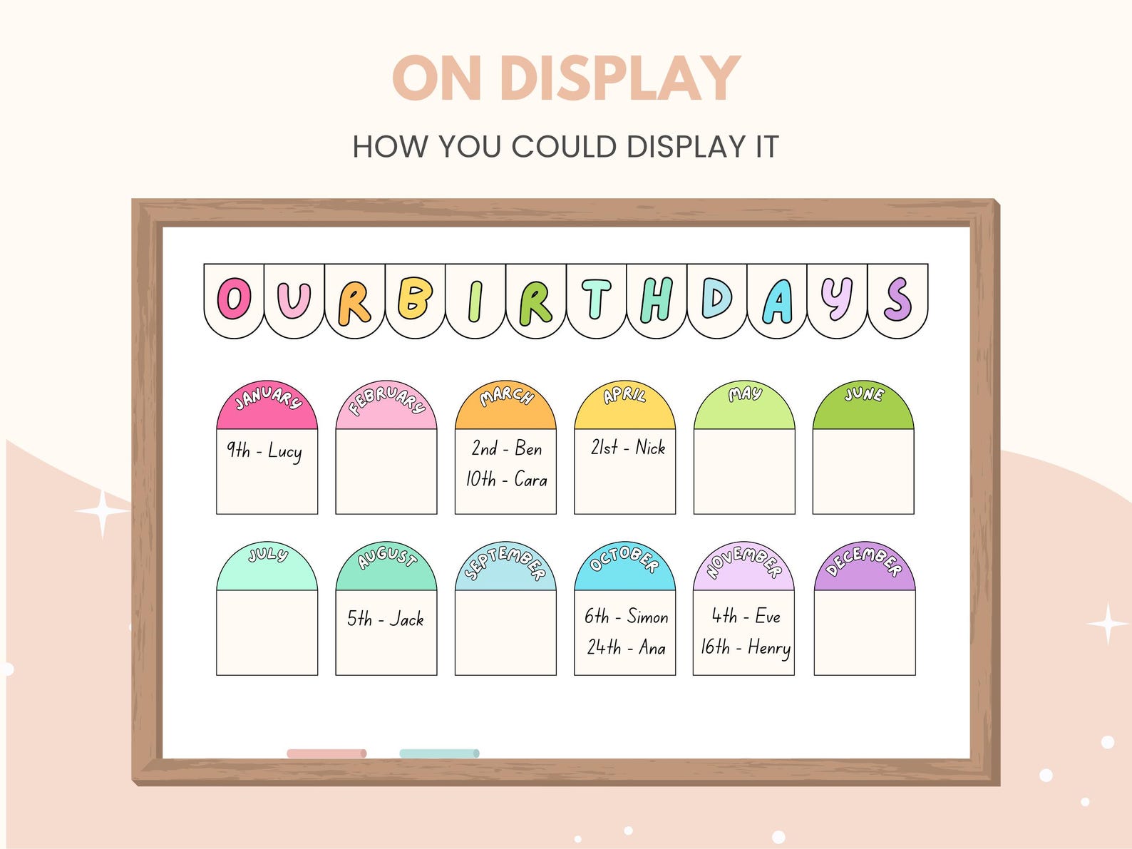 Rainbow Classroom Birthday Display Bundle | Class Birthday Bulletin ...