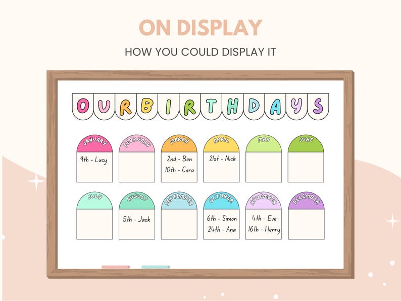 Rainbow Classroom Birthday Display: Bulletin Board Kit (digital ...
