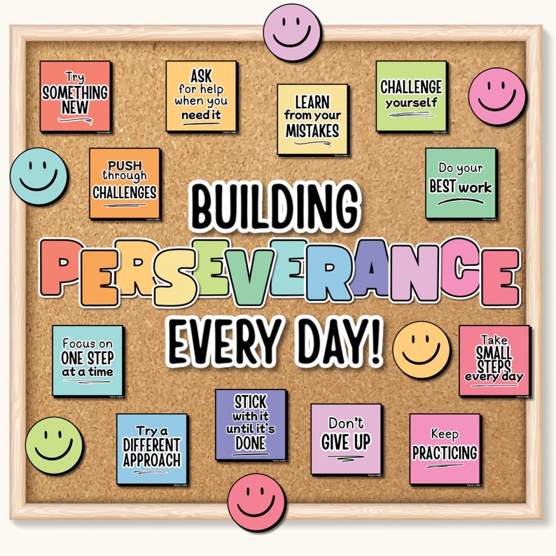 Rainbow Perseverance Bulletin Board Kit: Classroom Decor (instant ...