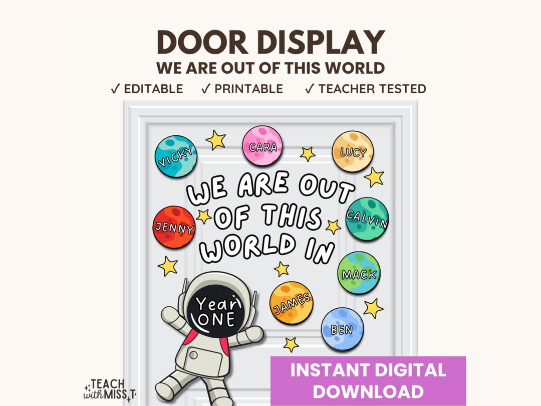 Space Classroom Door Display: 'out of This World' Theme (digital ...