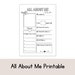 First Day of School 'all About Me' Printable Template (digital Download ...