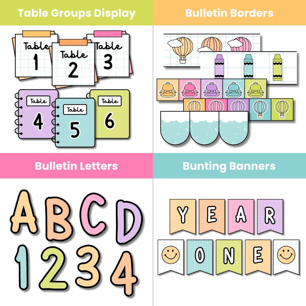Pastel Dreams Classroom Decor Bundle | Bright Pastel Classroom Decor ...