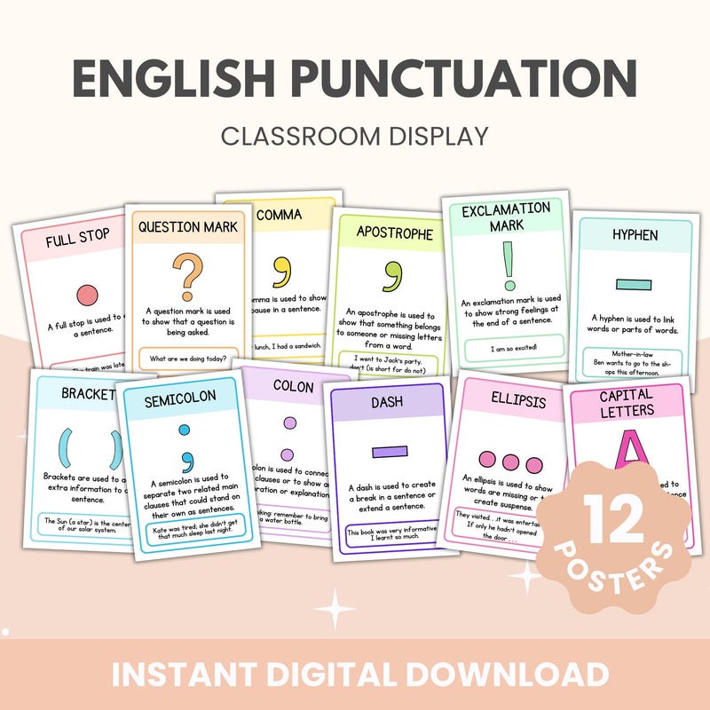Punctuation Poster - Etsy