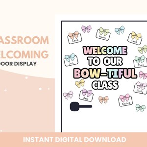 Rainbow Bows Bulletin Board Display | Welcome to Our Class Door Display ...