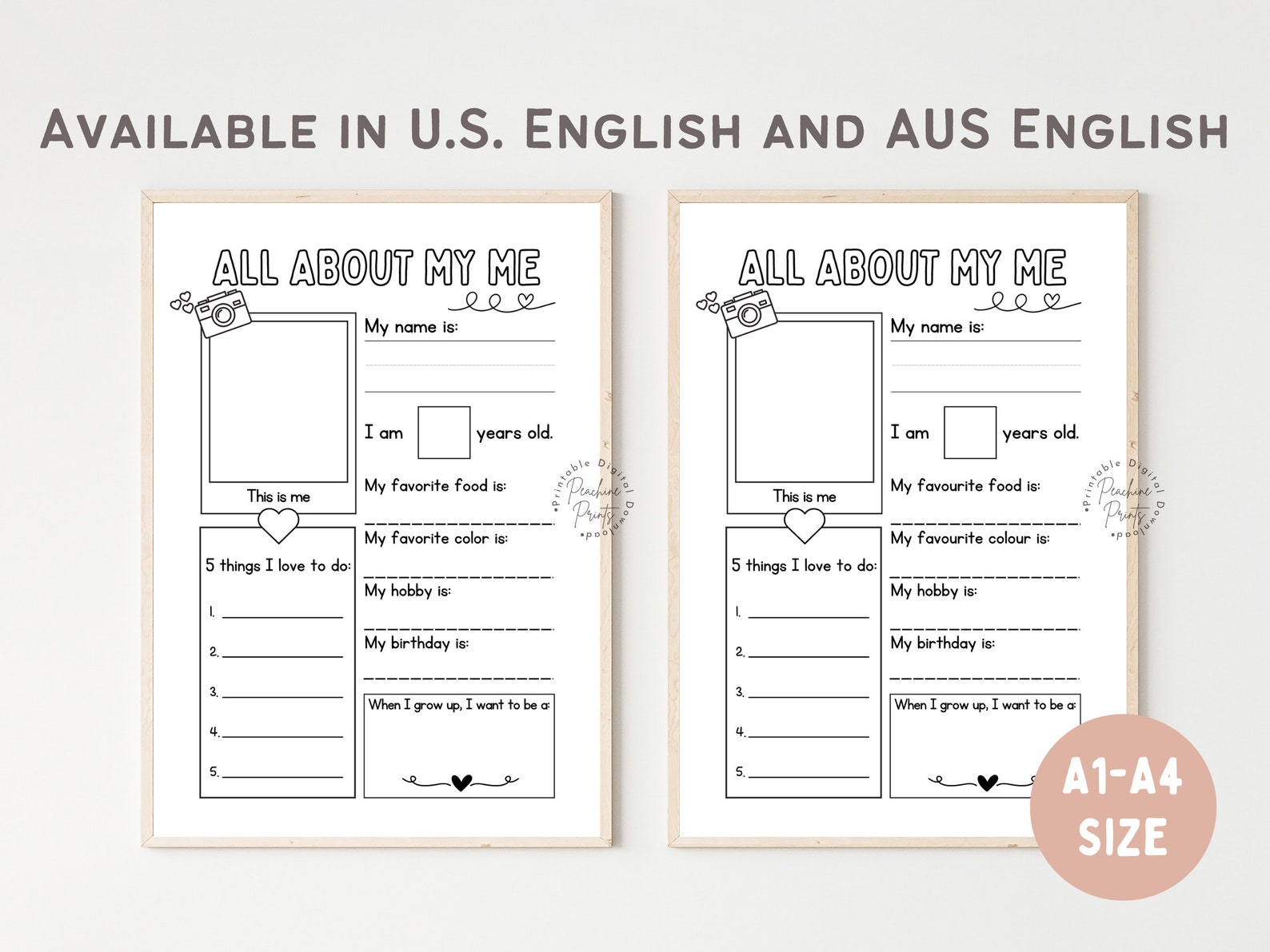 All About My Family Printable Template All About Me Mom Dad | Etsy
