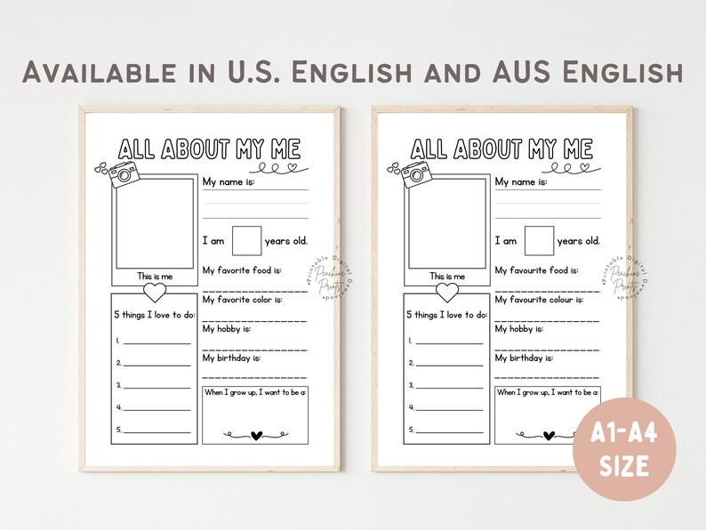 All About My Family Printable Template All About Me Mom Dad | Etsy