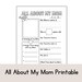 All About My Family Printable: Mom, Dad, Grandparent Fill-in (digital ...