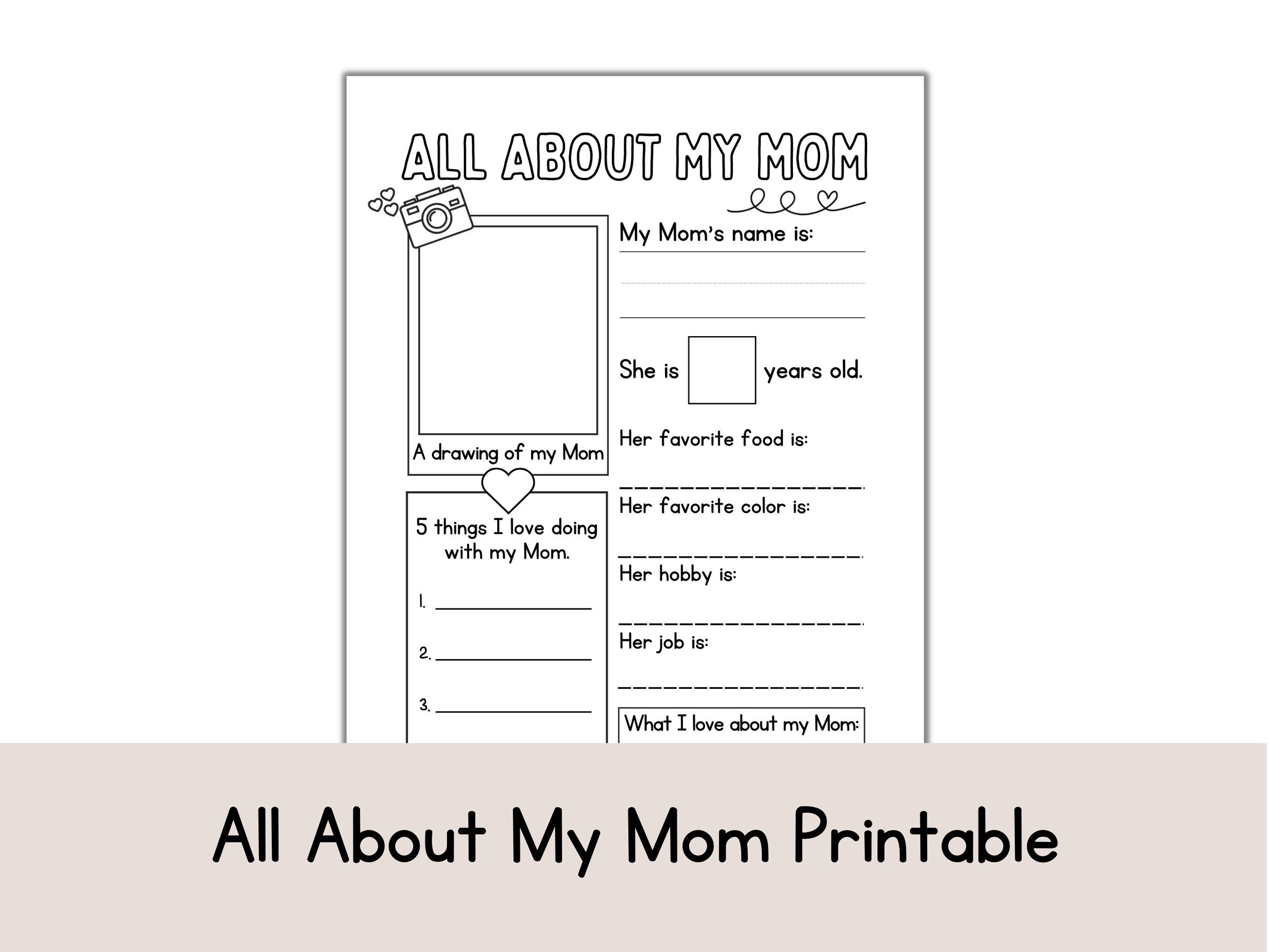 All About My Family Printable Template All About Me Mom Dad - Etsy