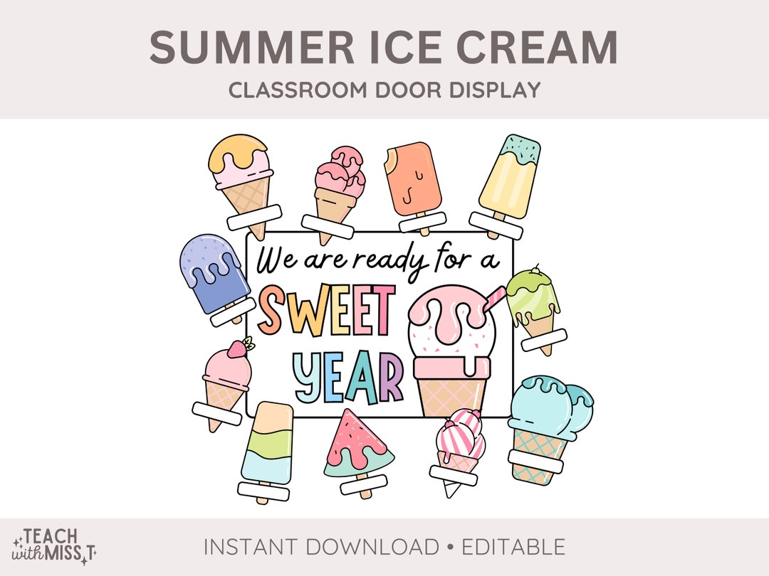 Ice Cream Classroom Door Display Summer Classroom Decor Classroom ...