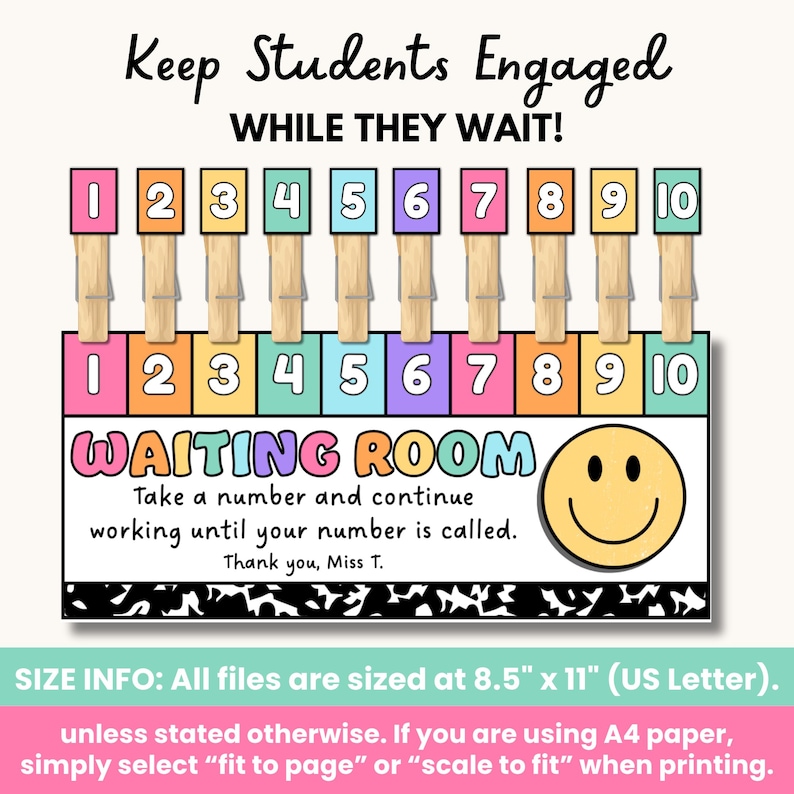 Groovy School Vibes Teacher Waiting Room Editable | Composition Theme ...