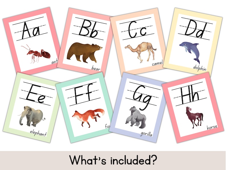 Watercolor Animal Alphabet Posters: Calm Classroom Decor (digital ...