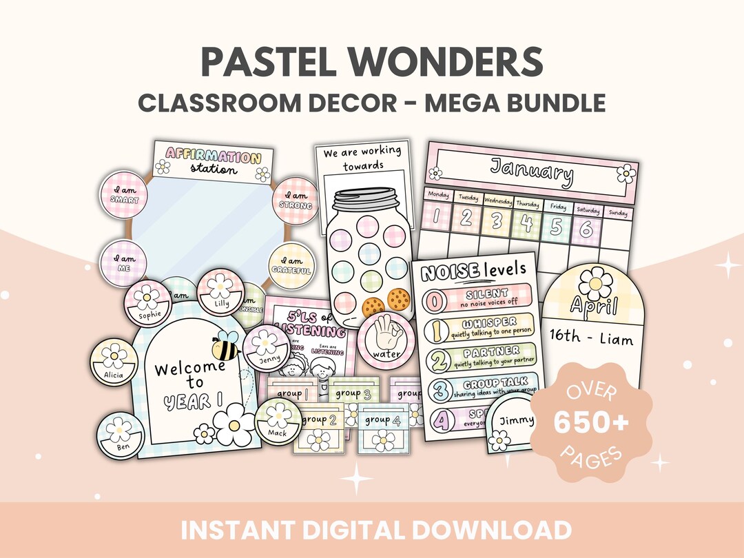 Pastel Wonders Classroom Decor Bundle | Complete Classroom Decor Bundle ...