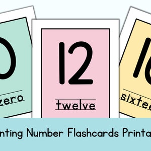 Counting Number Posters Printables Numbers Flashcards for - Etsy
