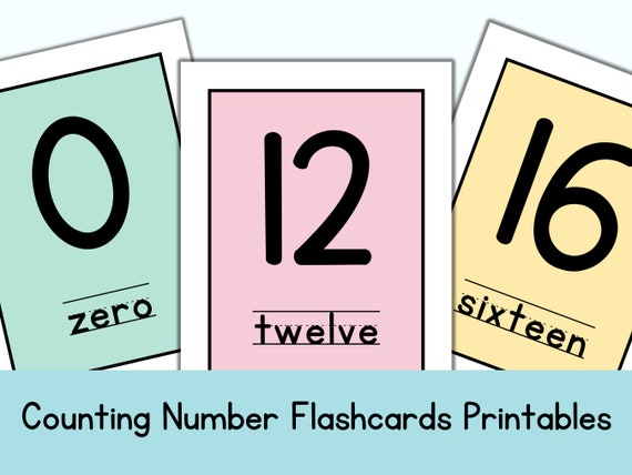 Counting Number Posters Printables Numbers Flashcards for - Etsy