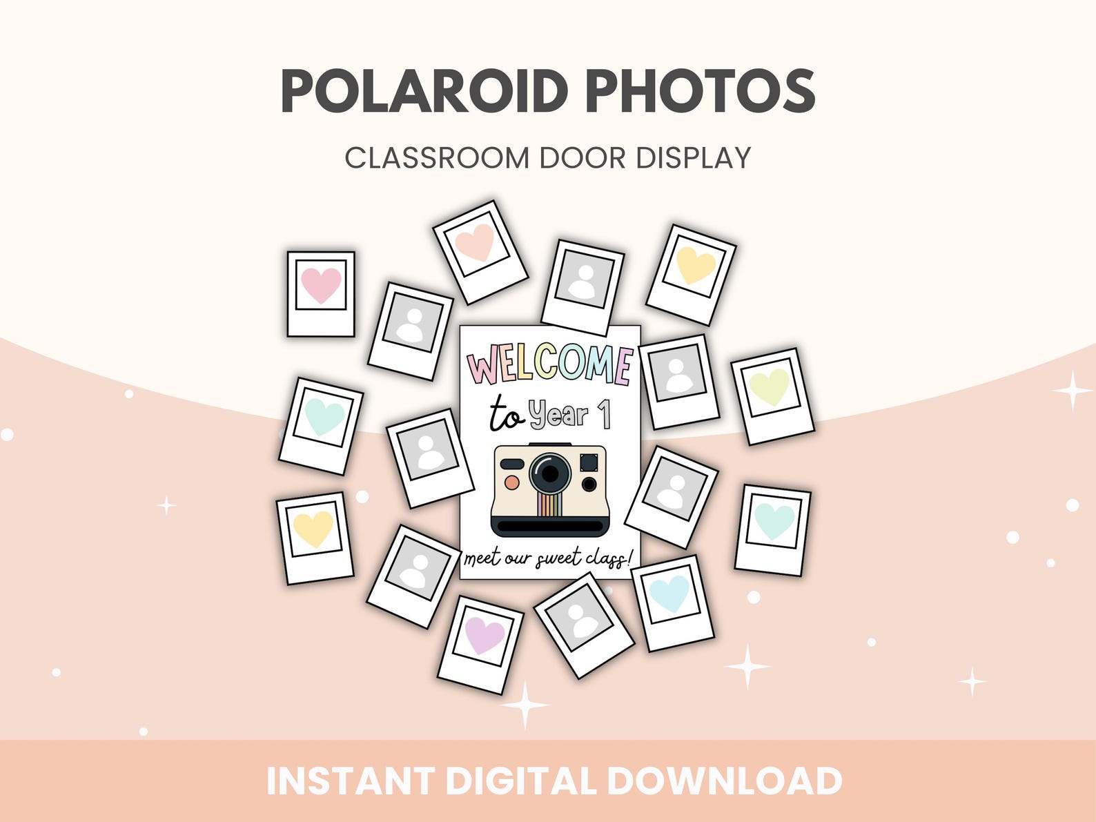Polaroid Camera Classroom Door Display: Back to School Decor (digital ...