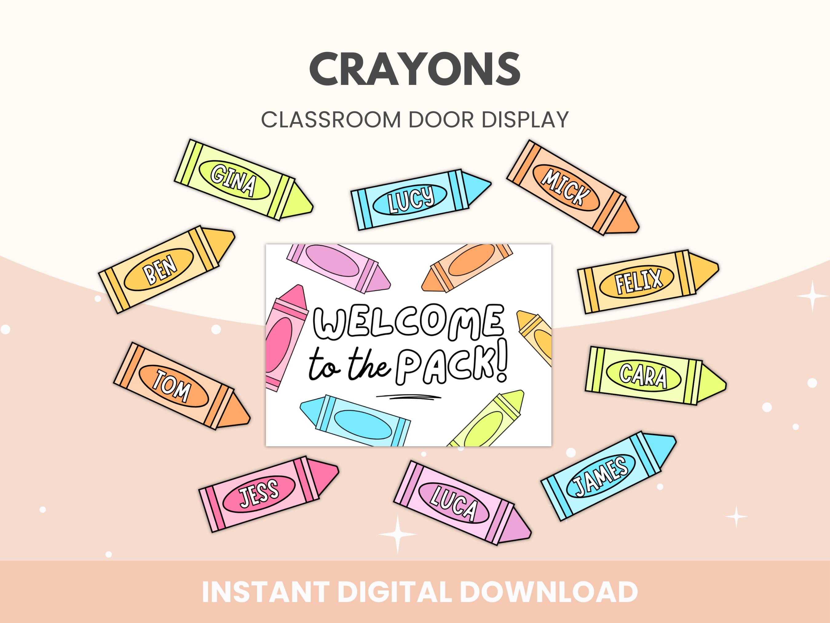 Crayons Classroom Door Display | Back to School Bulletin Board Display ...
