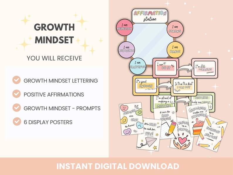 Rainbow Growth Mindset Classroom Decor Bundle (digital Download) - Etsy