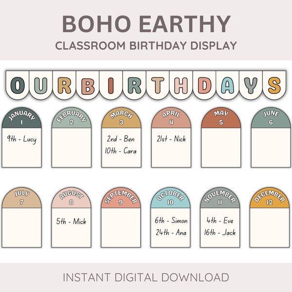 Classroom Birthday Display - Etsy