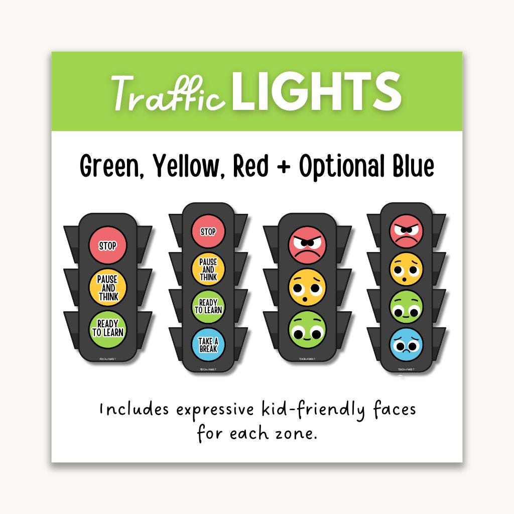 SEL Classroom Traffic Lights: Behavior Management Visuals (digital ...