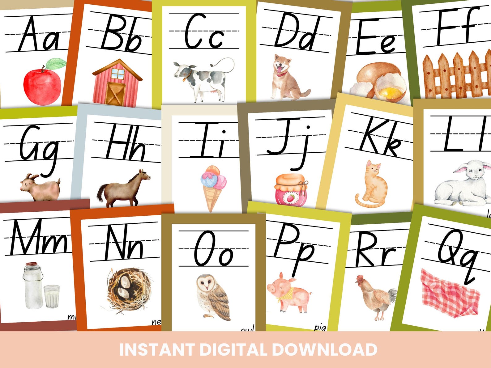 Farm Alphabet Posters Display | ABC Alphabet Classroom Decor | Alphabet ...