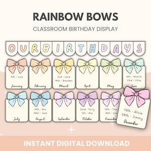Pastel Classroom Birthday Bulletin Board Display (digital Download) - Etsy