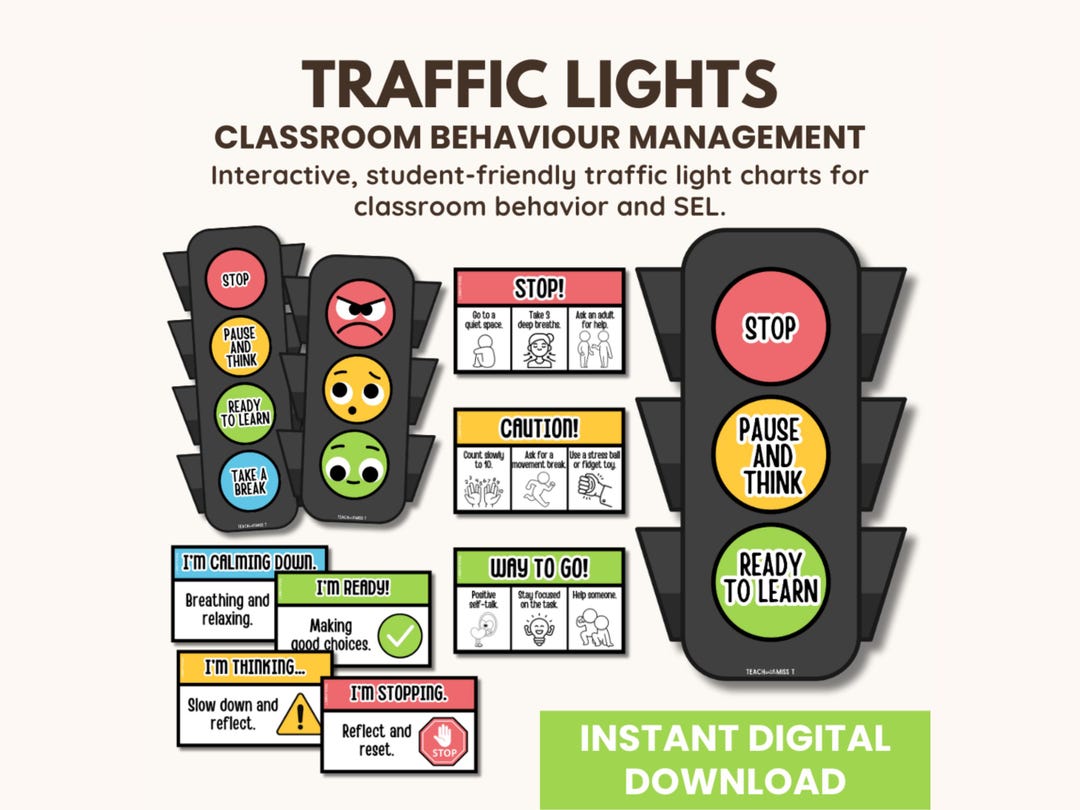 SEL Classroom Traffic Lights: Behavior Management Visuals (digital ...