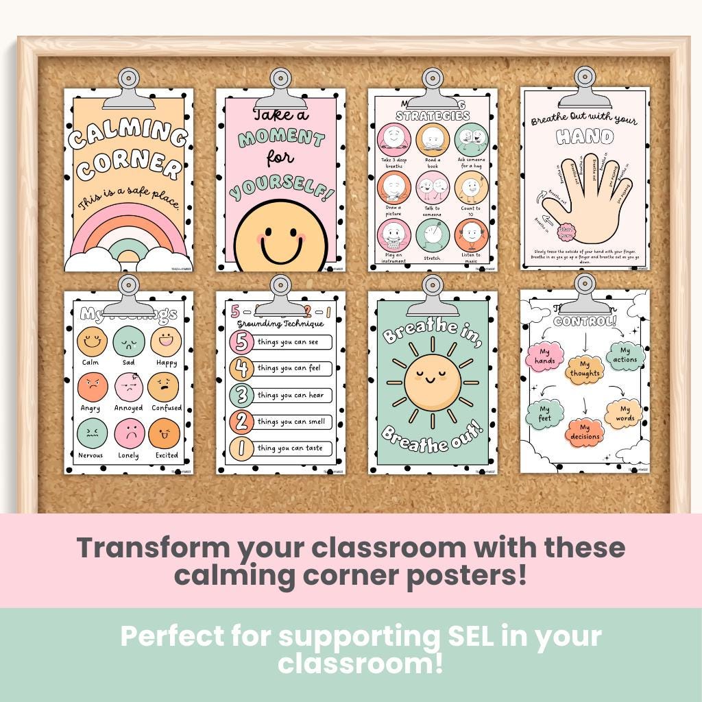 Boho Calming Corner Posters: Classroom Decor Set (digital Download) - Etsy