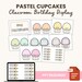 Cupcake Birthday Display Bundle | Pastel Rainbow Classroom Birthday ...