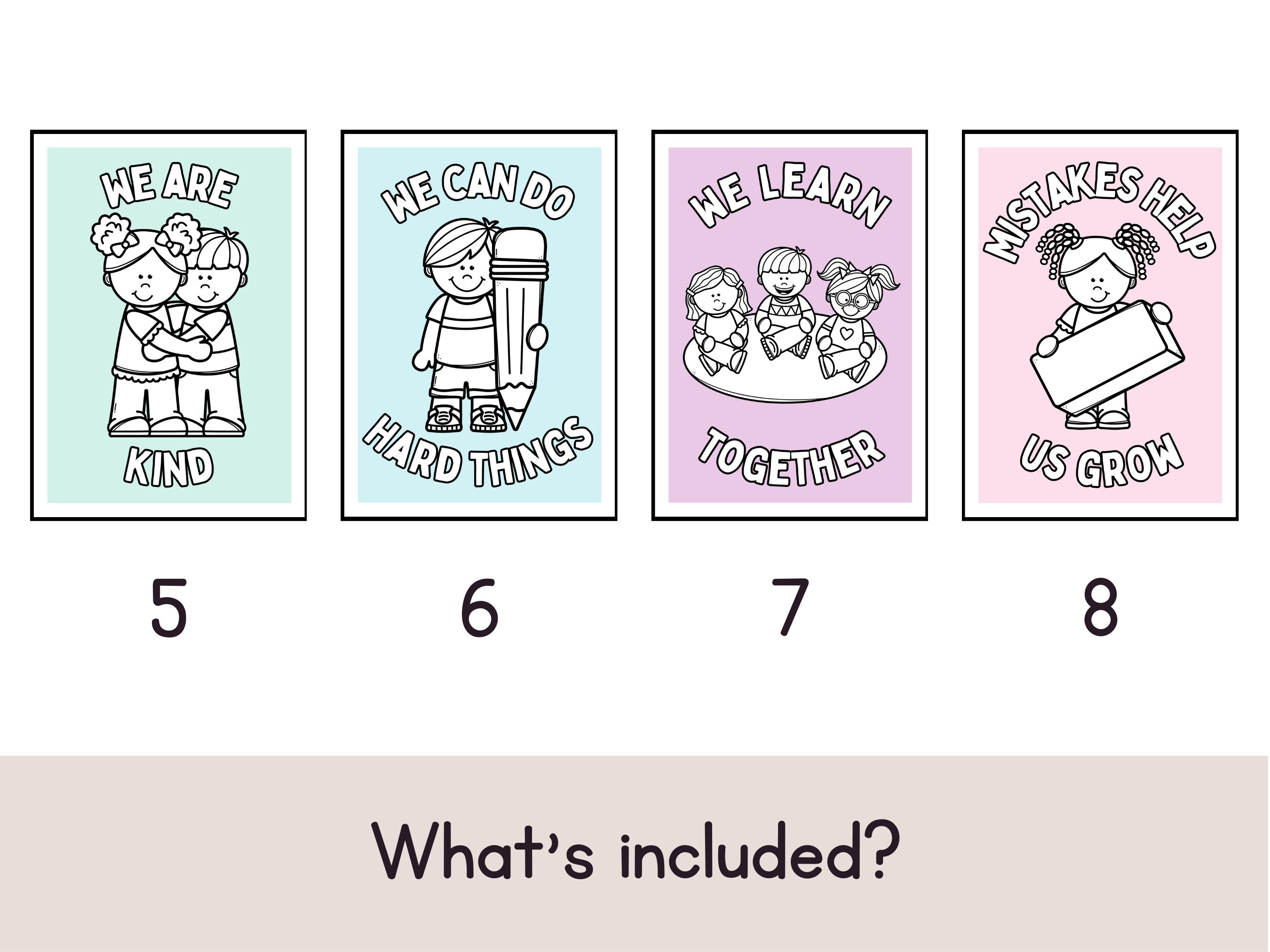 Growth Mindset Motivational Classroom Poster Bundle | Rainbow ...