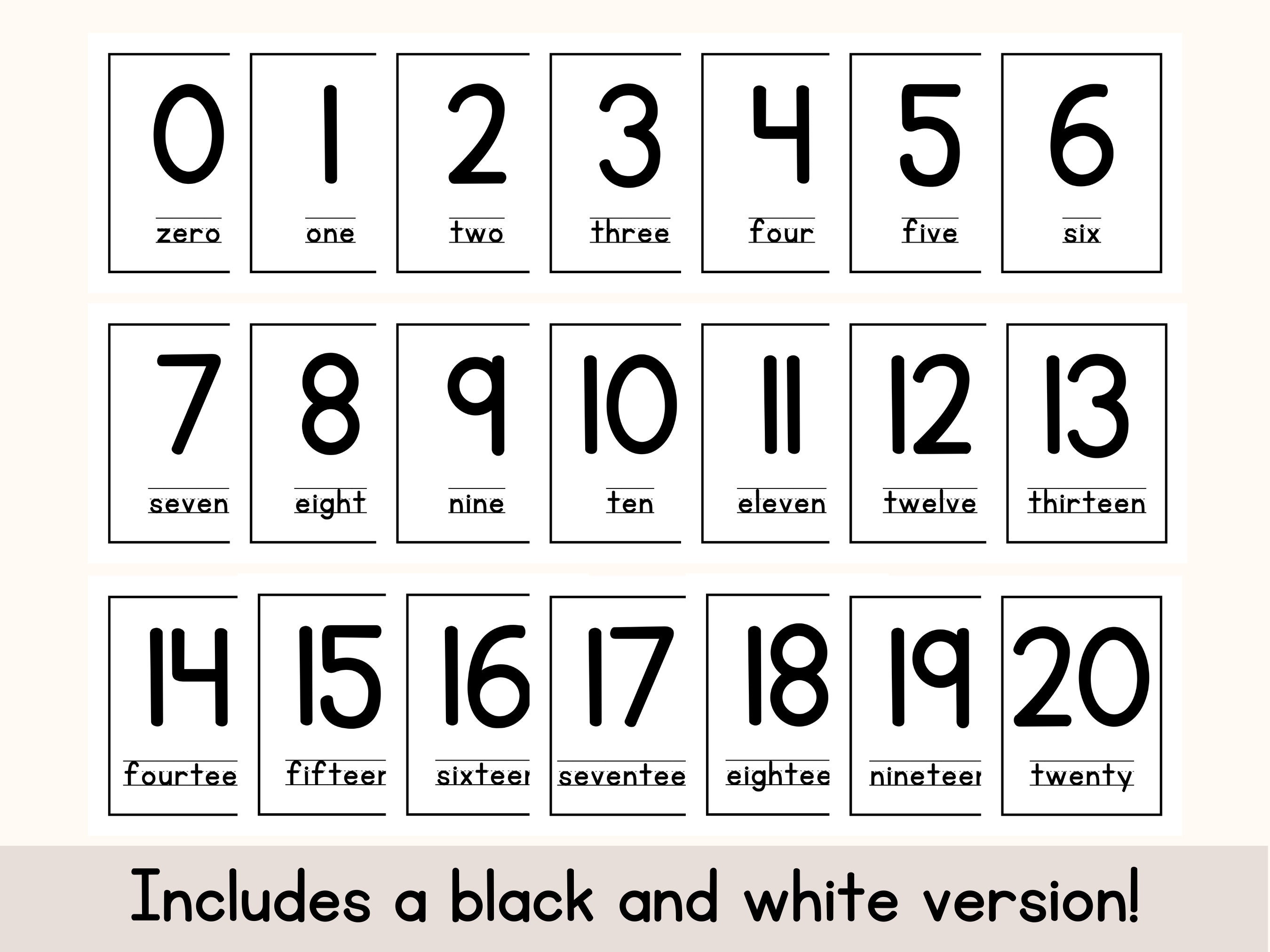 Counting Number Posters Printables | Numbers Flashcards for Kids ...