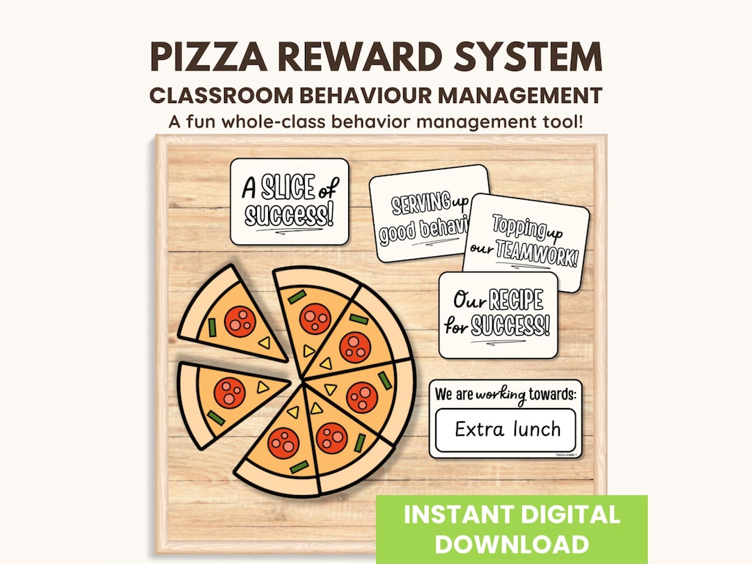 Pizza Classroom Reward System: Behavior Management Bulletin Board ...
