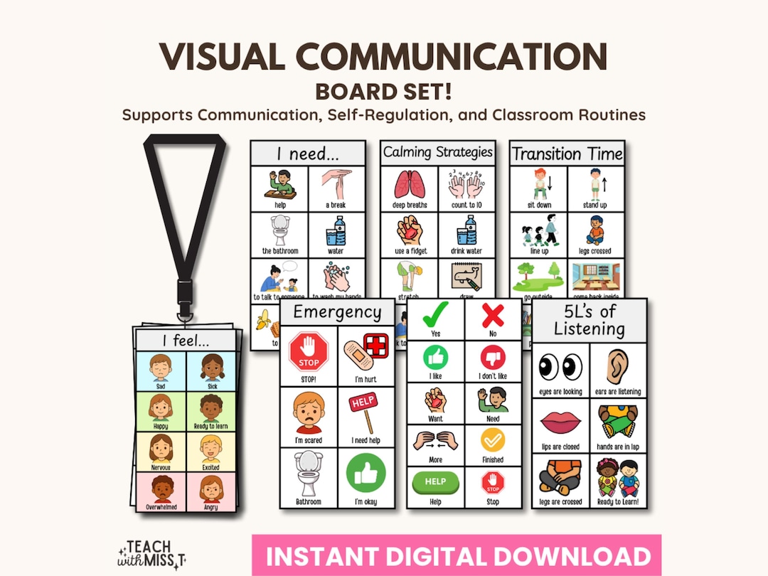 Essential Visual Communication Boards | Classroom Management Lanyard ...