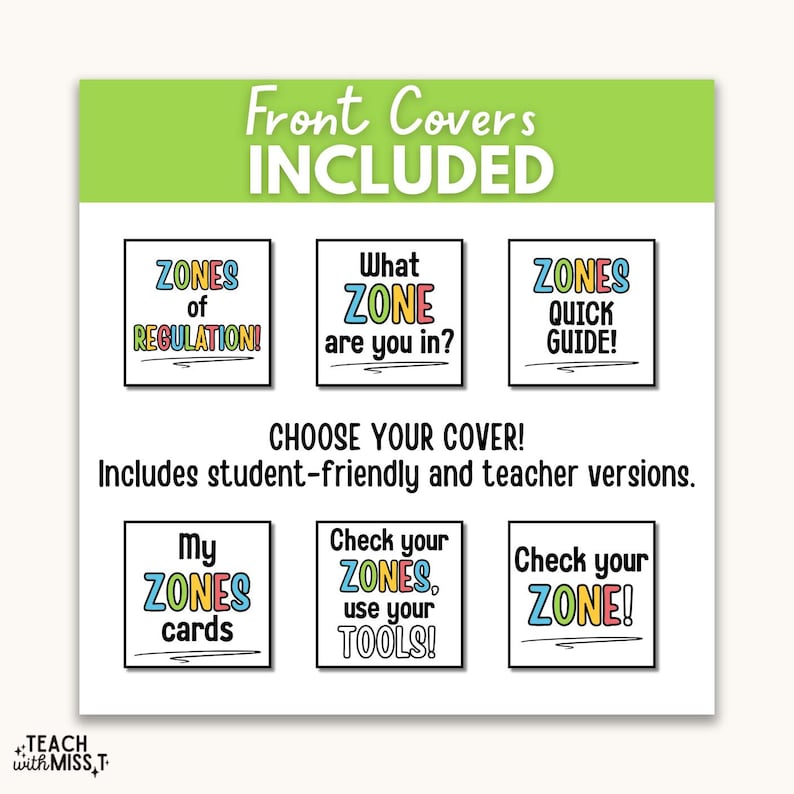 Zones of Regulation Lanyard Cards: Emotional Awareness Flashcards ...