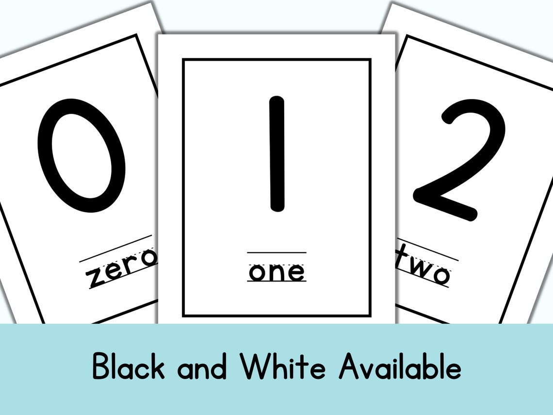 Counting Number Posters Printables Numbers Flashcards for - Etsy